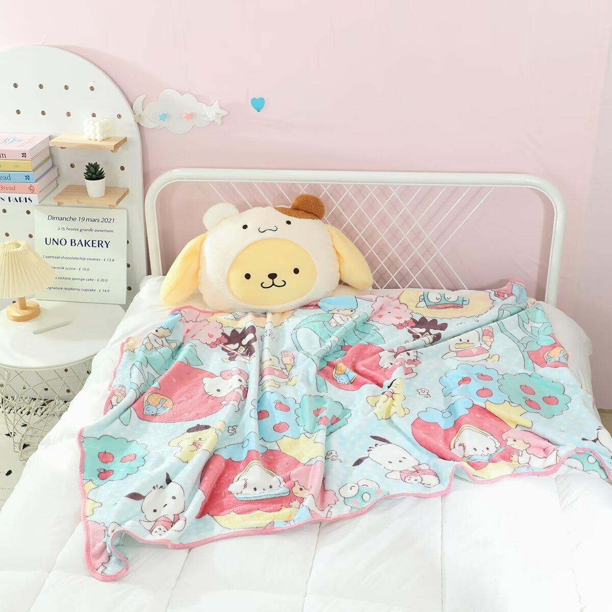 Плед с мультяшным рисунком, плед для сна, утепленный плед, плед для кондиционера, портативный дорожный плед, автомобильный плед, поясничная подушка, подушка для поддержки шеи.