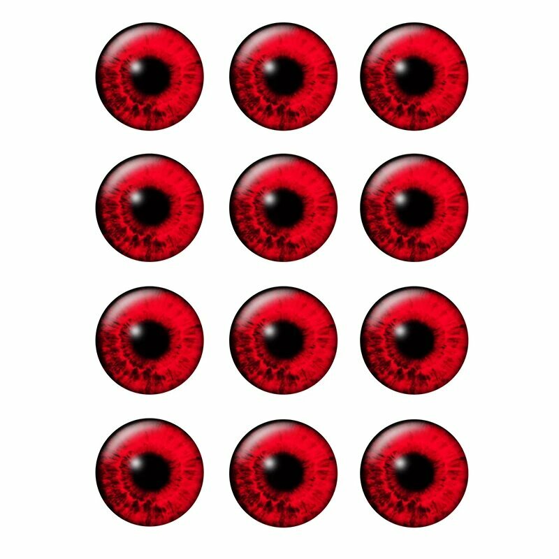 Стеклянные глазные чипы для кукол Blythe 24 шт. Красный, 19