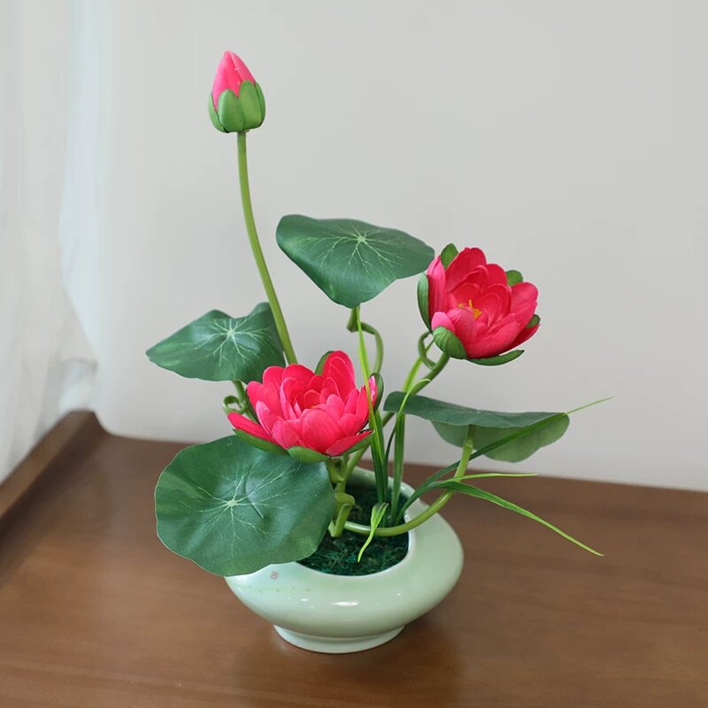 Искусственные украшения в виде лотосов, лотосы, цветочные горшки в форме лотоса, настольные цветочные композиции,