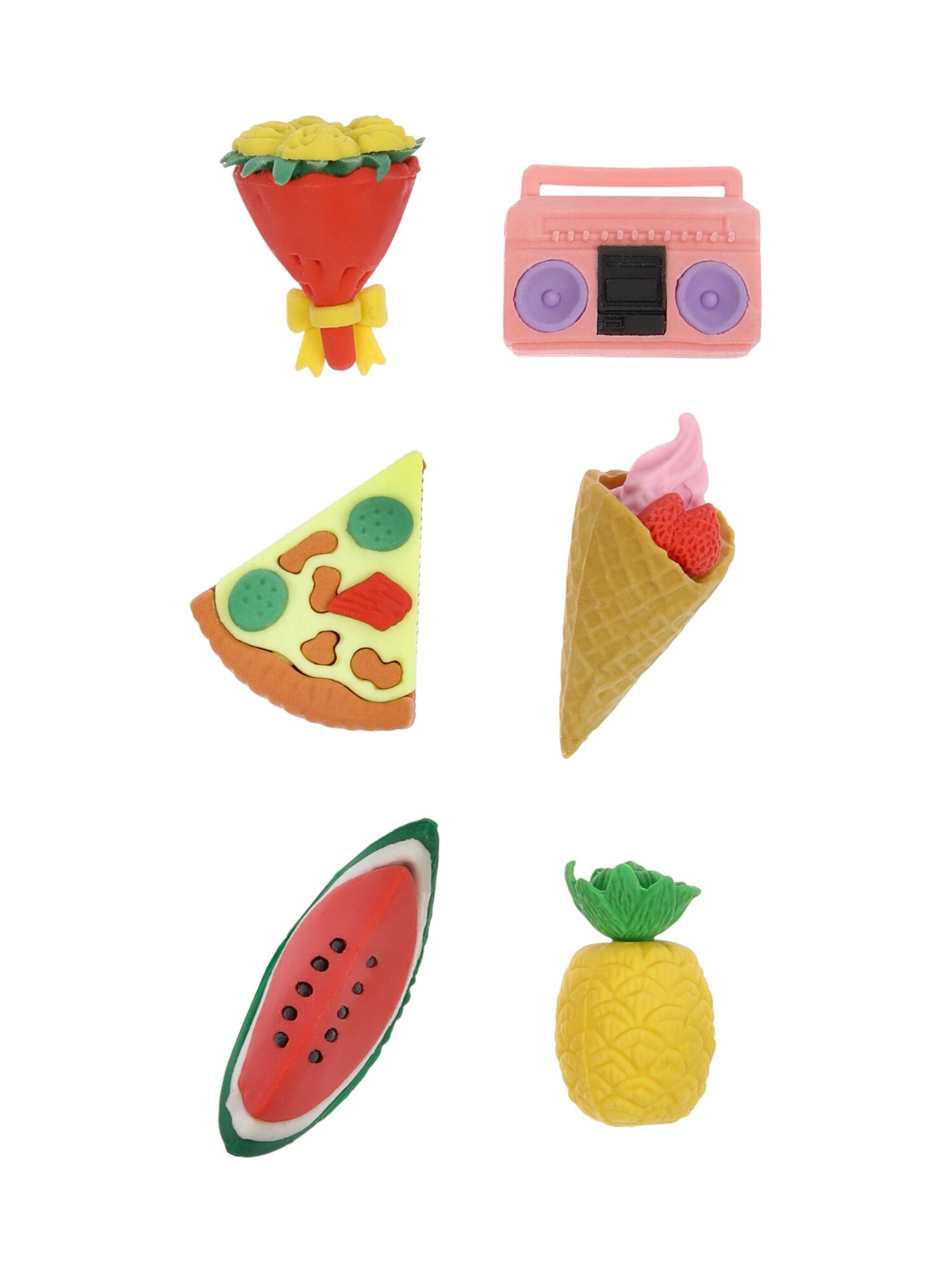 Набор фигурных ластиков, 6 штук, микс