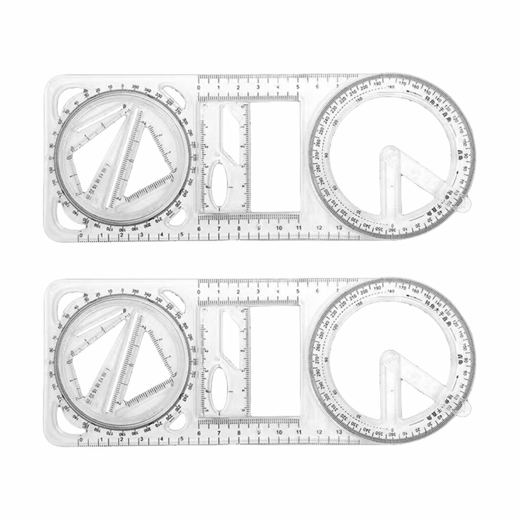 Многофункциональная линейка для геометрического рисования -2 упаковки