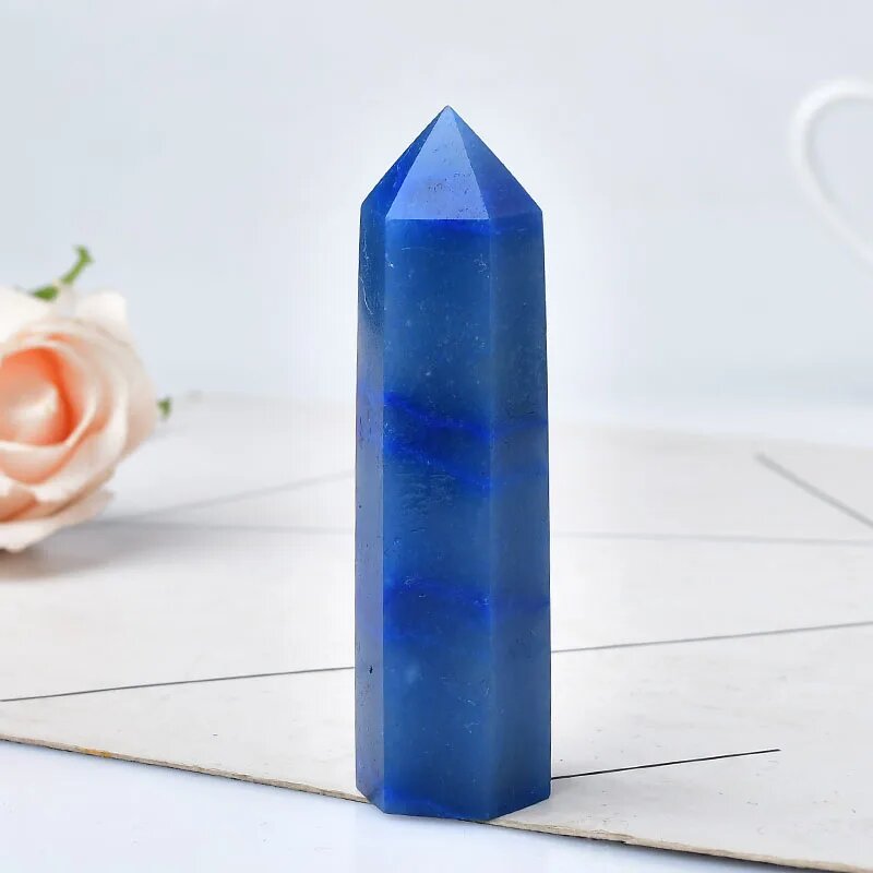 Натуральный Голубой Авантюрин, Кристаллический Обсидиан, Целебный Обелиск, Кварцевая Палочка, Декоративная Пирамида Для Дома