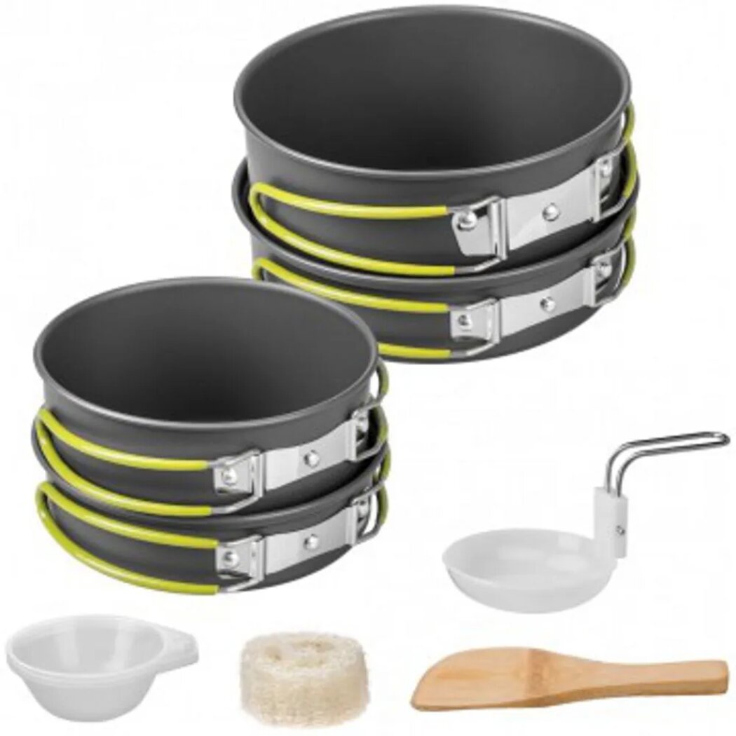 Набор посуды HELIOS 3-4 персоны, анодированный алюминий, с чехлом