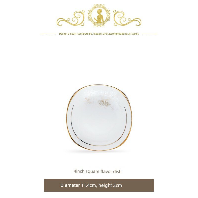 4-дюймовая квадратная соусовая тарелка, премиальная фарфоровая посуда для соусов и салатов