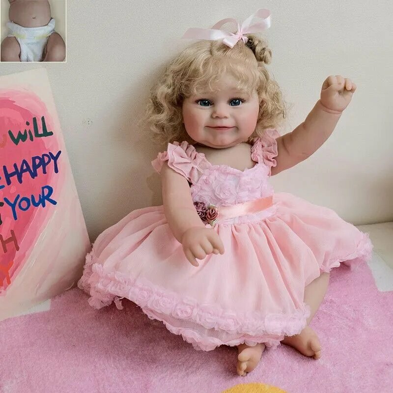 NPK 19-дюймовые возрожденные детские куклы для девочек Мэдди с полностью силиконовой игрушкой для ванны для детей