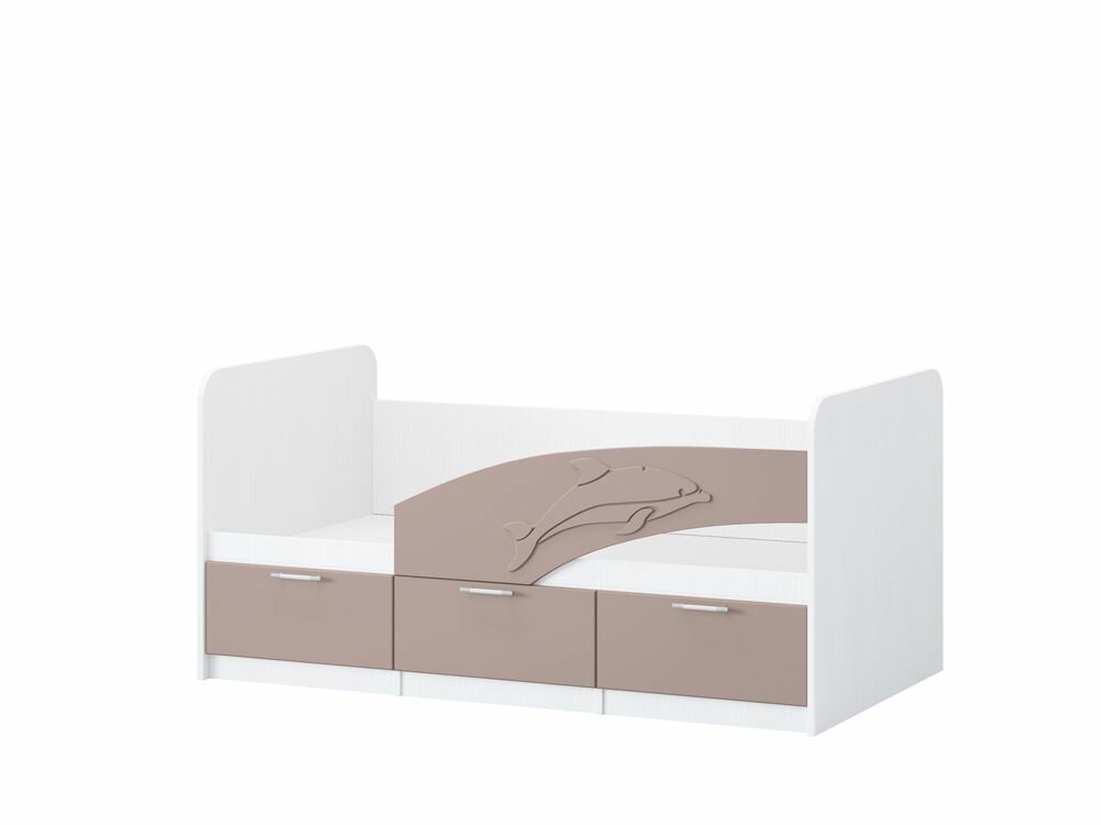Кровать Дельфин-6 1,8 м (сп. место 0,8х1,8) белый / капучино софт (Регион 058)
