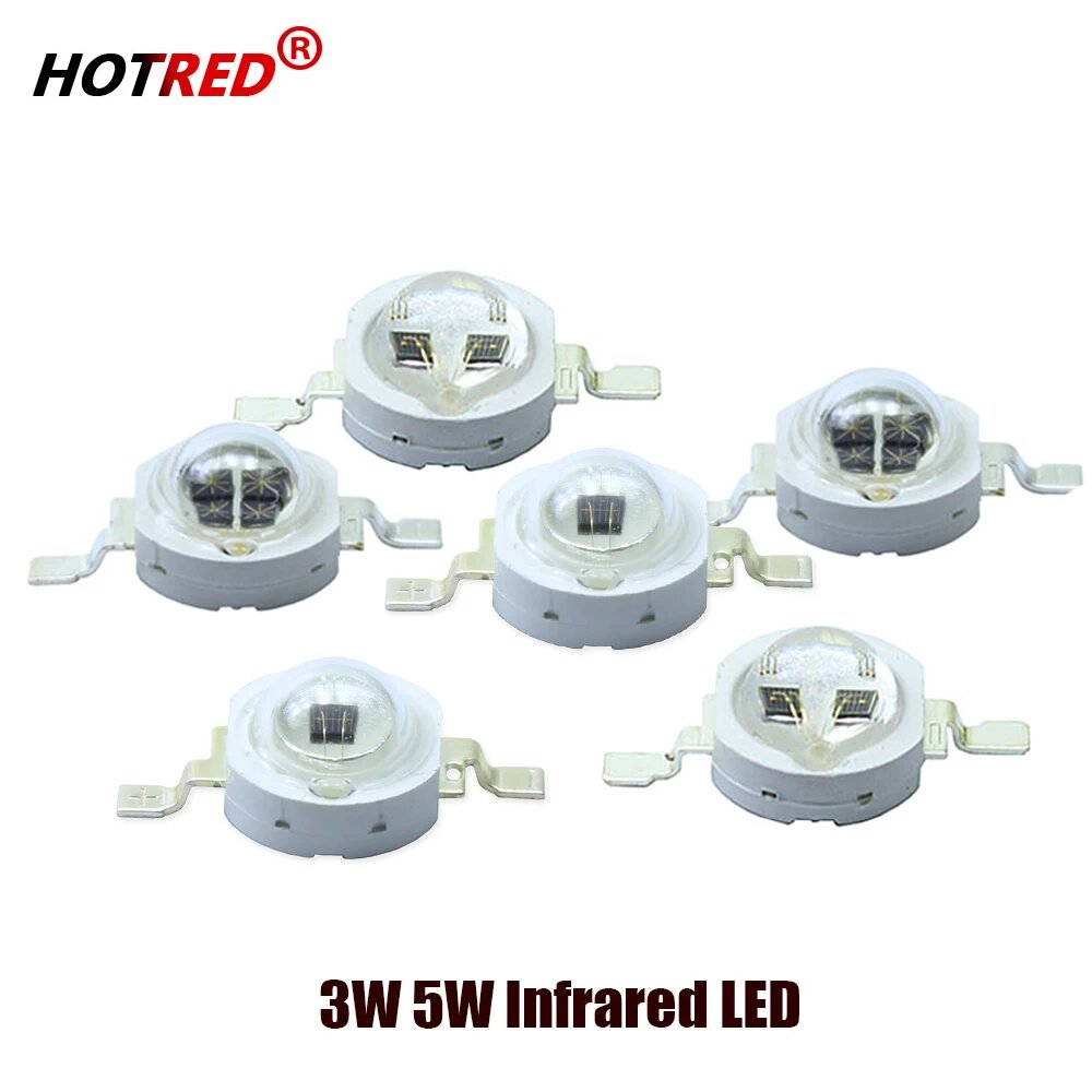 Инфракрасные светодиоды HotRed 3-5 Вт 940nm, 3W 5pcs