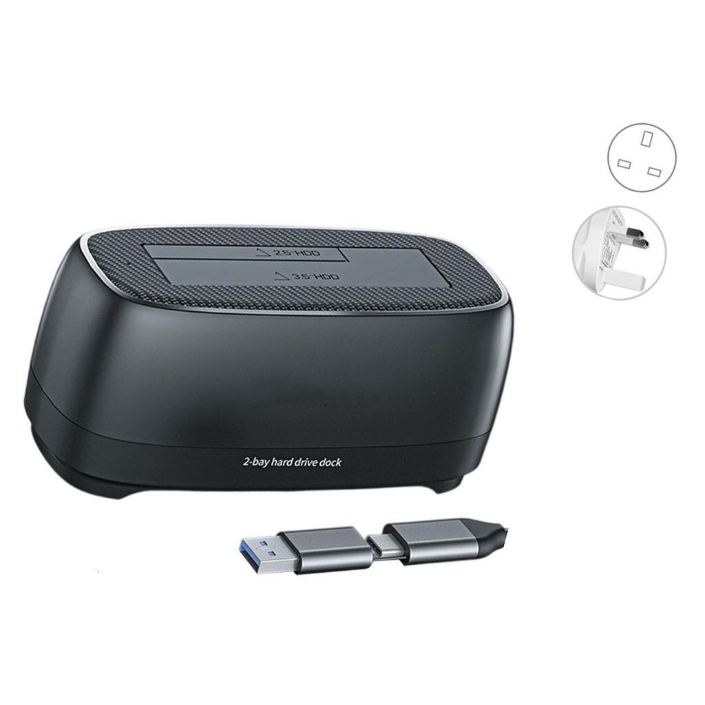 Док-станция для двух жестких дисков с клонированием, Двойной интерфейс TypeC - Стандартный стиль