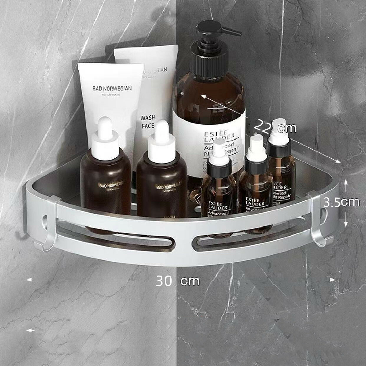 Треугольная стойка для хранения без перфорации для ванной комнаты кухонная стойка для хранения с крючком алюминиевая