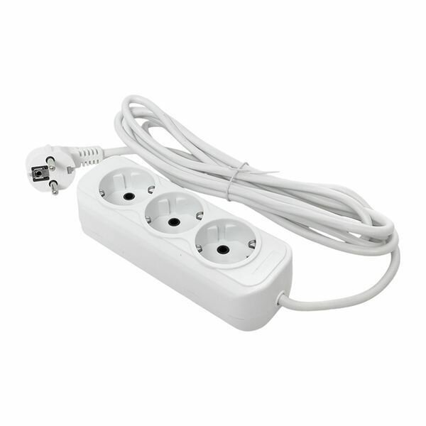 Удлинитель силовой EKF 3х3 м, с заземлением, 16А, IP20, 3.0 кВт, 3х1 мм2