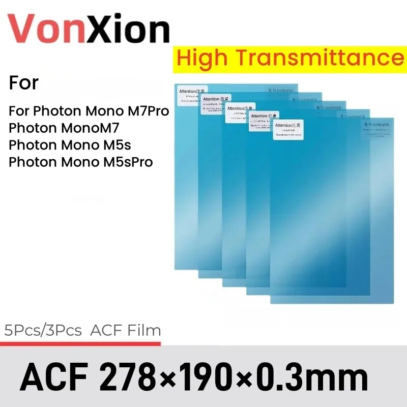 Vonxion ACF Релизная Пленка 278x190x0.3мм для Деталей 3D Принтера ANYCUBIC Photon Mono M7 Pro M7 M5s M5s Pro LCD SLA DLP УФ-смола