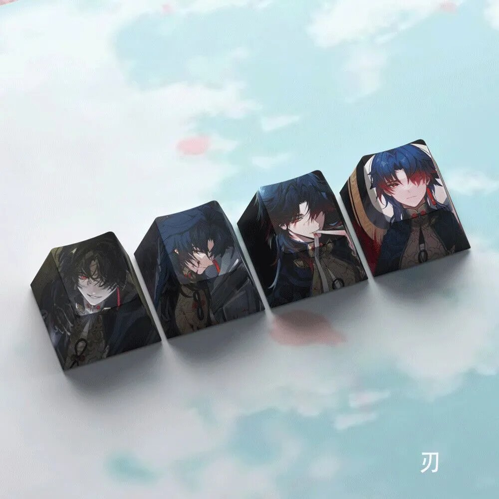 Кейкапы для механической клавиатуры 4 шт/Комплект кейкапов для темы Honkai: Star Rail