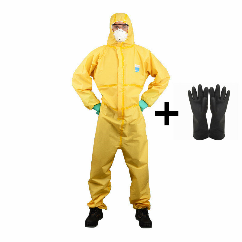 Легкий химически защитный костюм Kunzeer K4000, противогаз, защитный щиток для лица, защита от ядерного излучения, химически защитная одежда, устойчивая к кислотам и щелочам