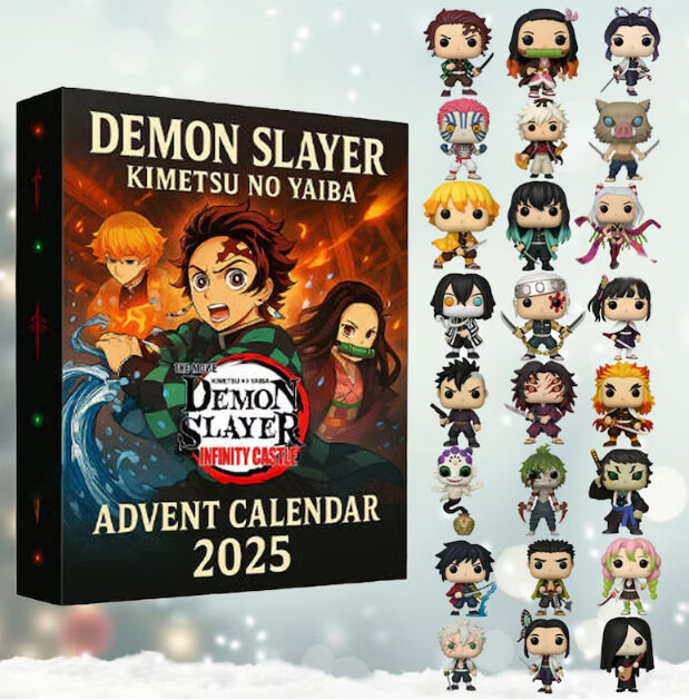 Новый продукт для кросс-бордерной торговли: Адвент-календарь Demon Slayer: Kimetsu no Yaiba, слепой бокс, акриловый кулон