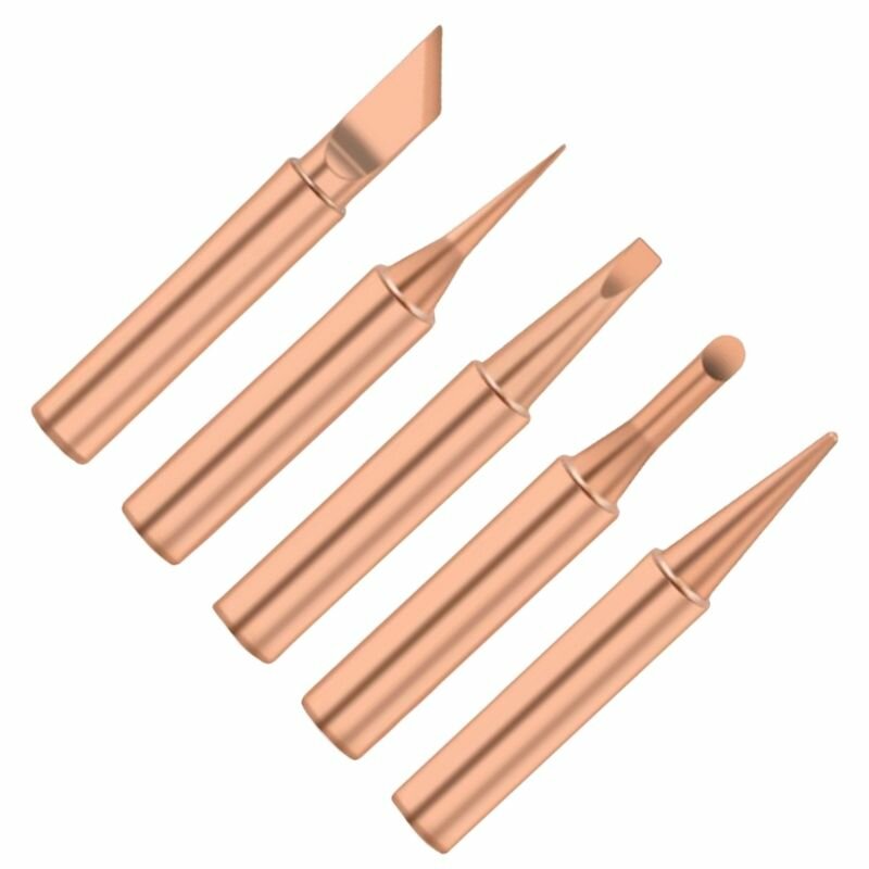 1 упаковка из 5 шт, сварочная насадка голой меди с внутренним подогревом, для паяльника