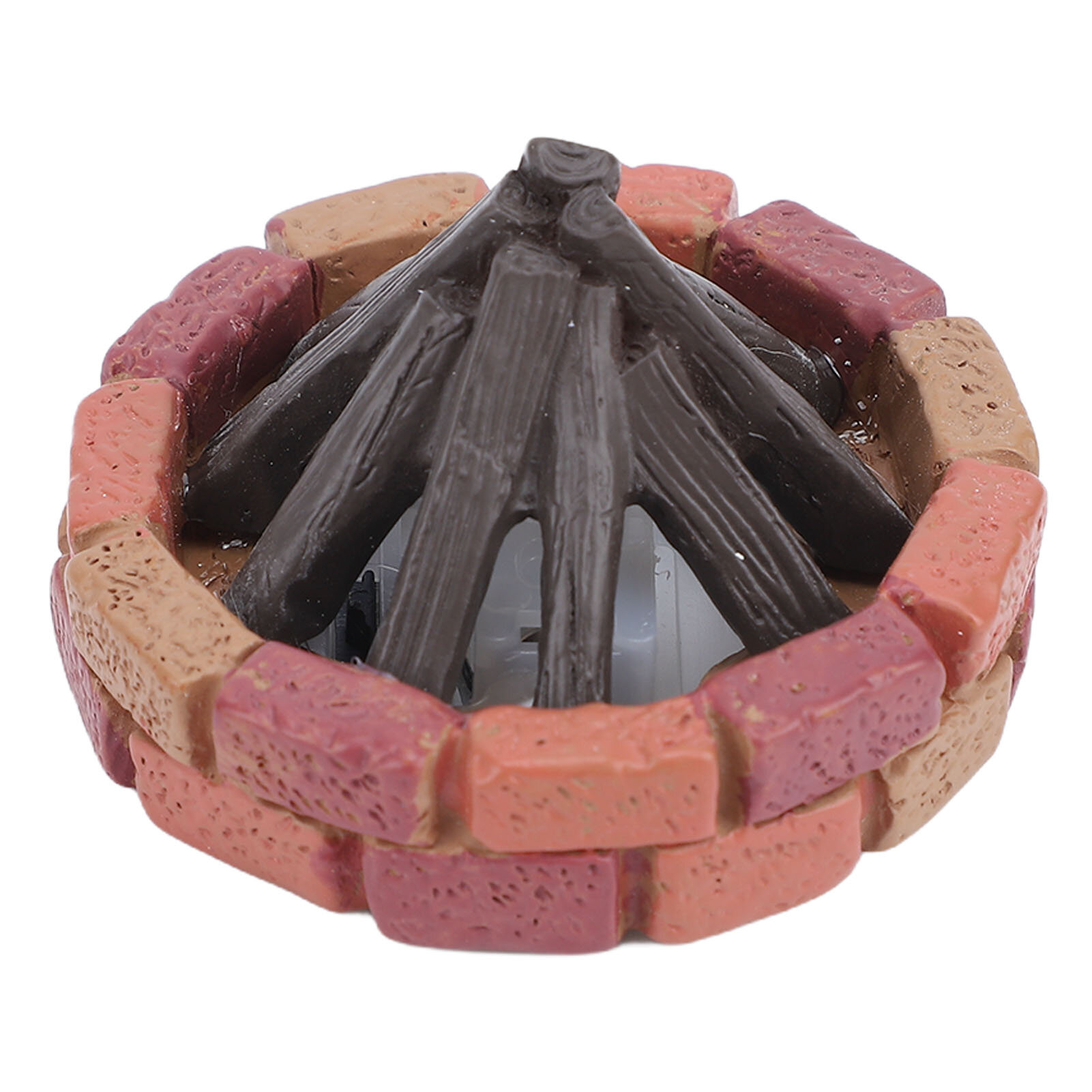 Светодиодная миниатюрная фигурка костра, реалистичное украшение для кукольного домика из смолы, работающее от батареек.