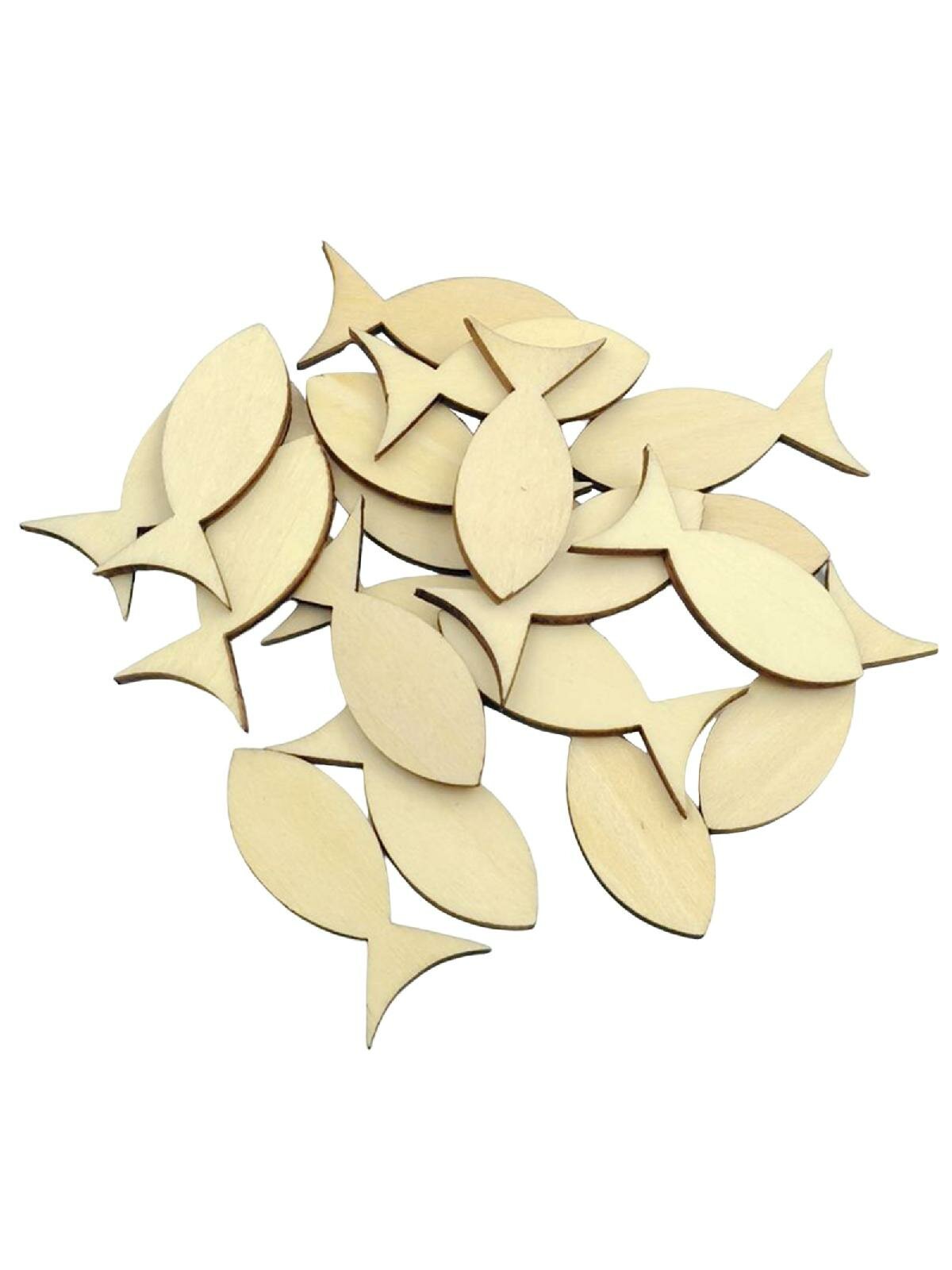 50шт нежных деревянных рыбок для крещения, рыбки для поделок, декоры для офисов и дома