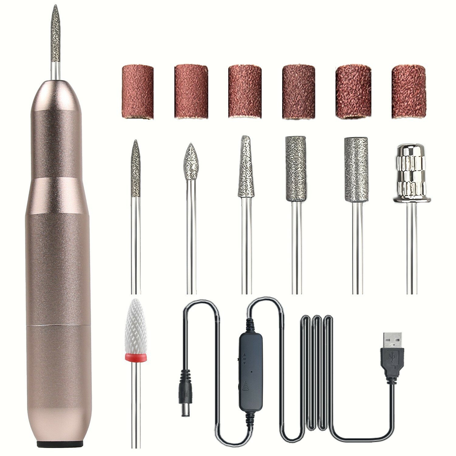 Электрическая умная ручка для маникюра, портативная пилка для ногтей, инструмент для удаления кутикулы, салонный инструмент для ногтей
