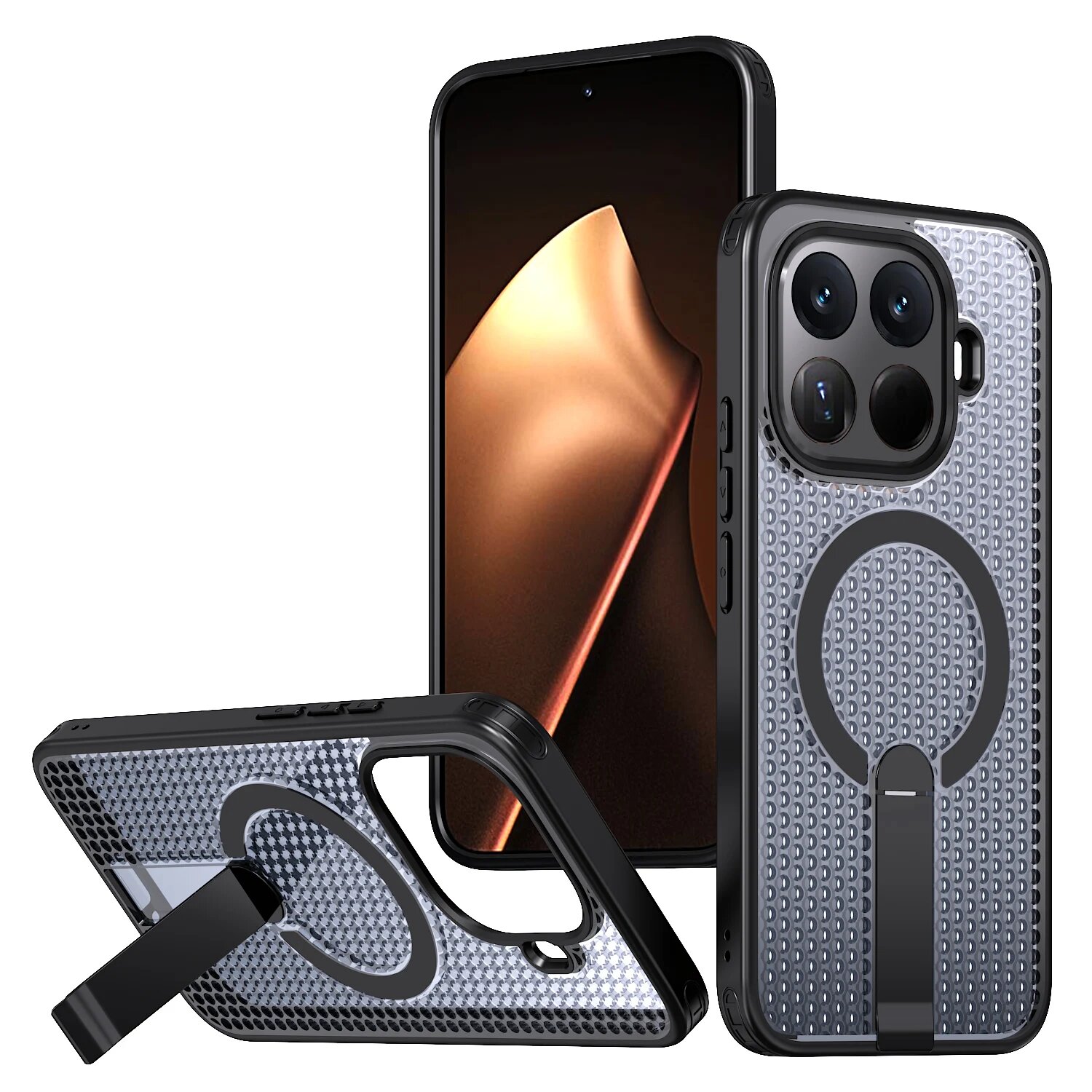 Для Xiaomi 15T Pro/Mi 14T Pro прозрачные частицы рассеивания тепла кронштейн для печатной платы магнитный чехол для телефона защитный чехол