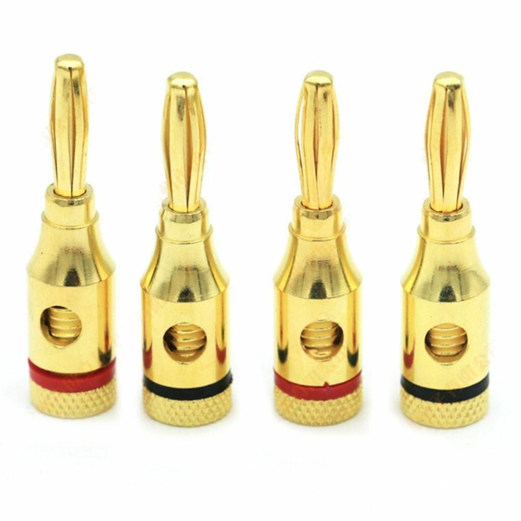 Золотые банановые штекеры для акустики