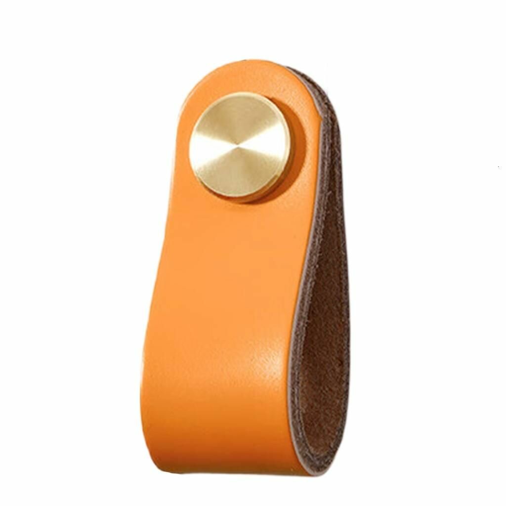 Кожаные ручки для шкафа, светло - оранжевый