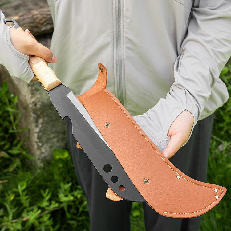 Многофункциональный уличный нож для раскалывания дров, рубки деревьев, разрушения бамбука, полностью ручной работы сельскохозяйственный серп, уличная лесозаготовка, многофункциональный изогнутый нож для расчистки дорог