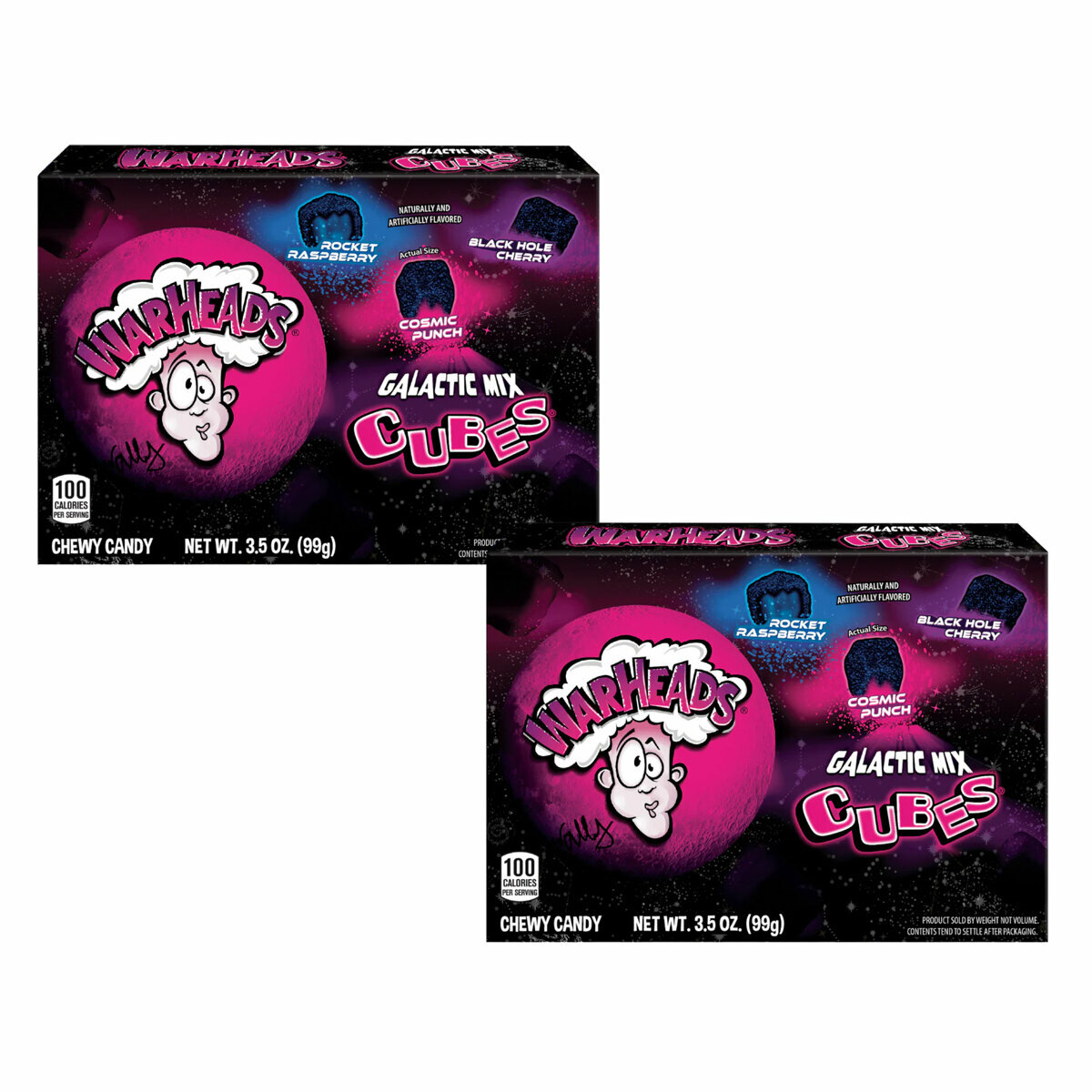 Жевательные конфеты Warheads Chewy Cubes Galactic Mix, 99 г х 2 шт