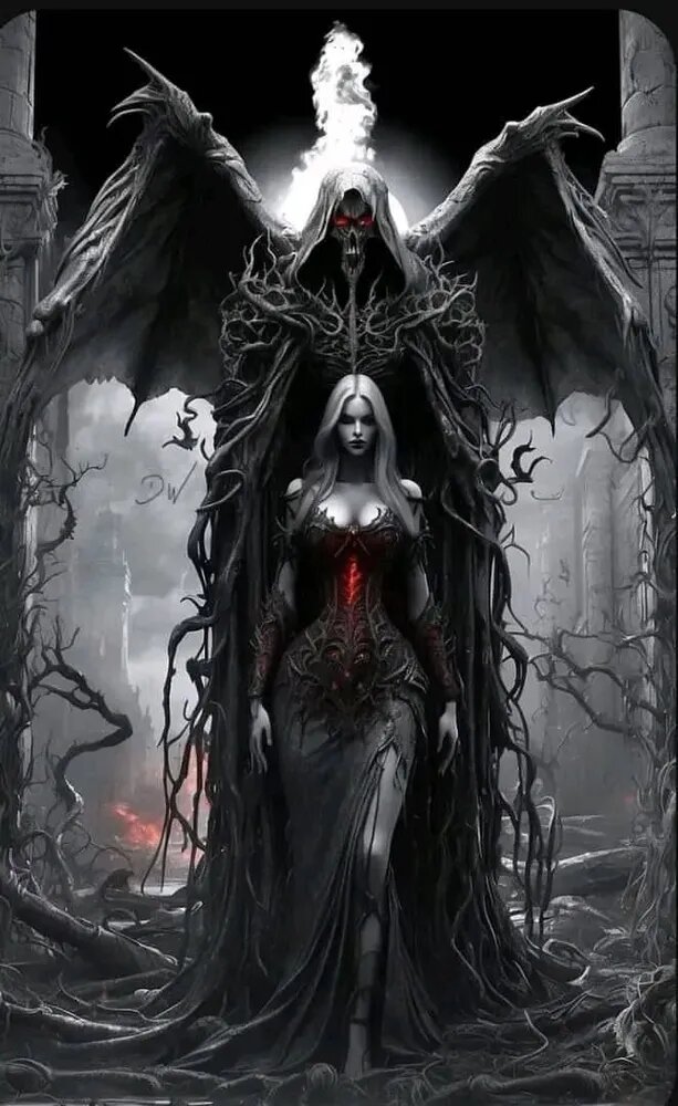 Алмазная картина "Ангелы и Демоны" алмазная огранка 40х50 см,40X50CM, серый металлик