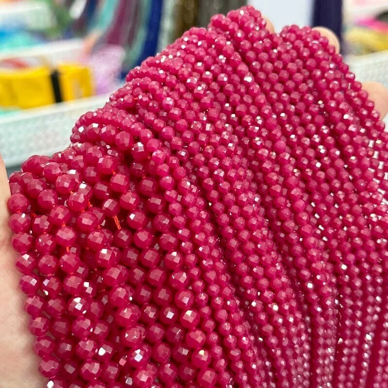Красный рубин натуральный камень драгоценные камни DIY ожерелье браслеты серьги подвески граненые круглые бусины для модного энергетического изготовления ювелирных изделий