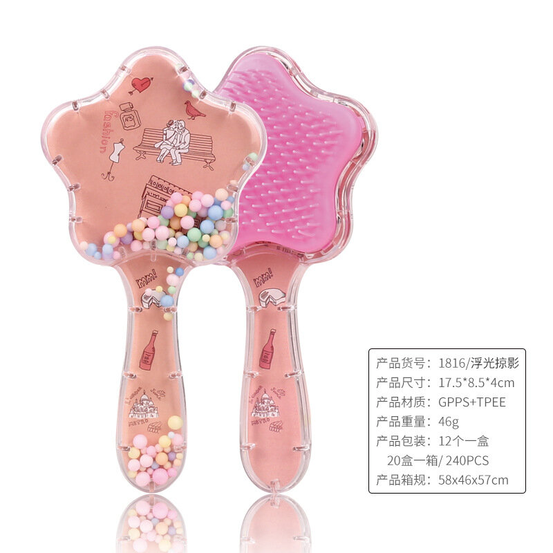 Новая прозрачная расческа, анти-заколка, массажная расческа, гладкая расческа для волос, милая пластиковая расческа, детская расческа с мультяшным дизайном