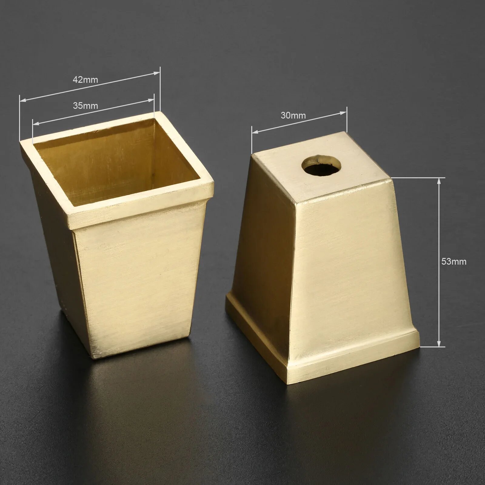 1 шт, чехол для ножек мебели, твердый медный наконечник, твердая латунь, цилиндр для стола, стула/конусная крышка, защитный декор, нижняя безопасная накладка 20-42 мм 6