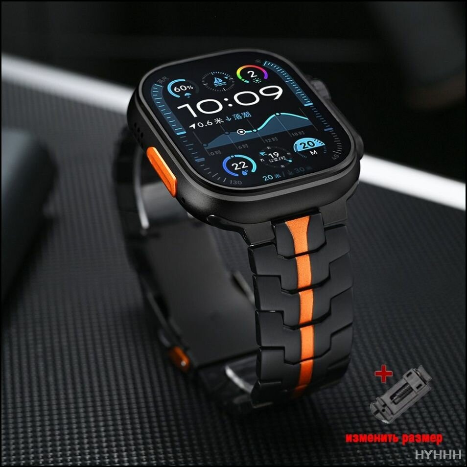 Ремешок из титан сплава для Apple Watch Ultra 1 2 49MM smartwatch подходит для iWatch Series 10 9 8 7 6 5 SE 44/45/46mm титановый браслет