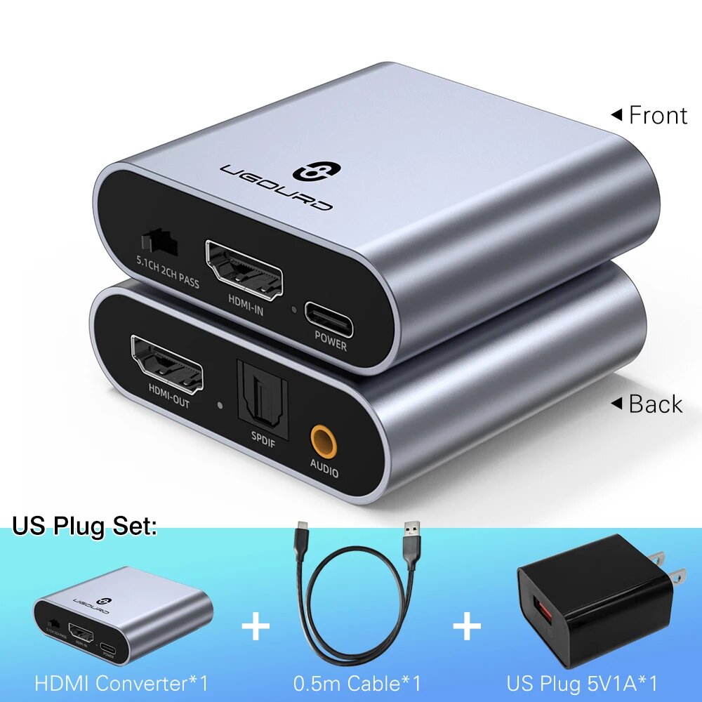 UGOURD HDMI аудиоэкстрактор 3.5 мм US Plug Set