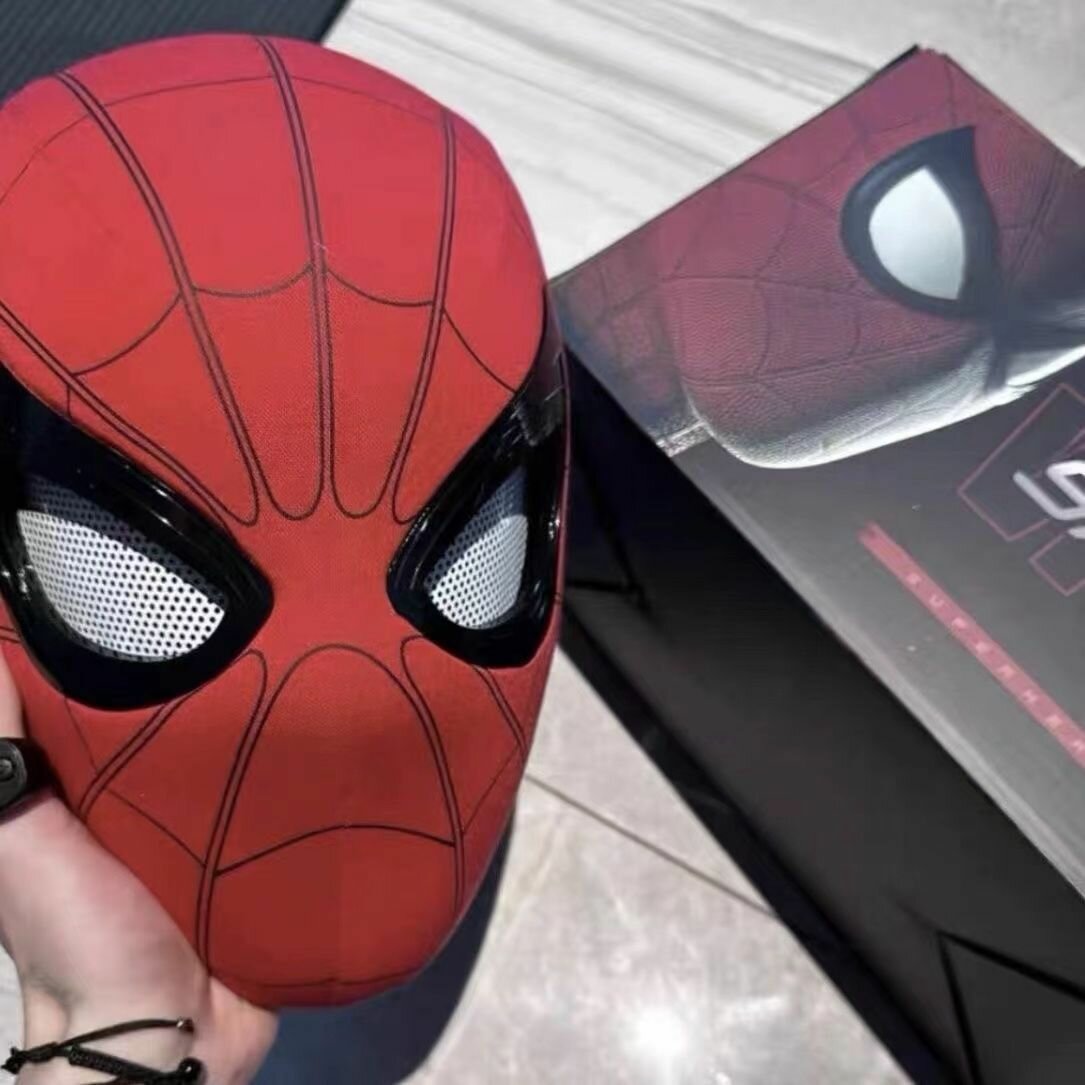 Кросс-бордерная маска Гвен Спайдермен с подсветкой, электрическая, полностью автоматическая, с подвижными глазами, для взрослых косплея