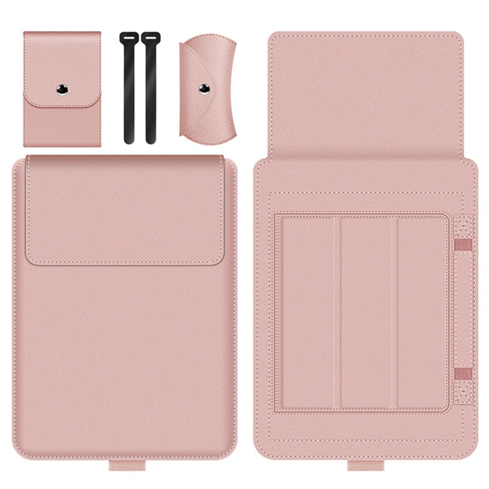 Сумка-подставка для ноутбука, портативный, легкий, ультратонкий, складной чехол из искусственной кожи для 13-дюймовых и 14-дюймовых ноутбуков, цвет розовое золото.