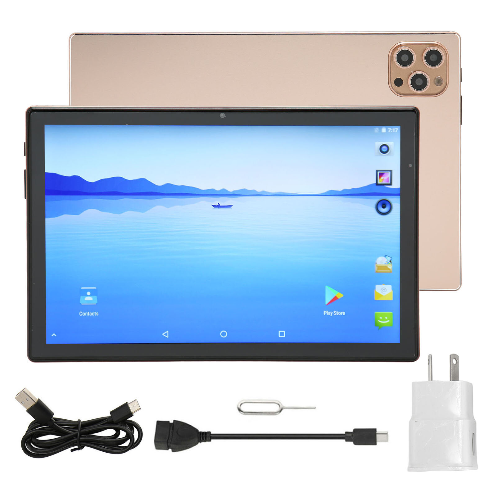 10,1 дюйма планшеты 6G RAM 128G ROM Support 4G Сеть вызовы 5G 2,4G планшет Wi -Fi для Android 11 100–240V Gold Au Plugc