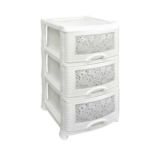 Комод 3 секции ажур белый 470*390*730 виолет