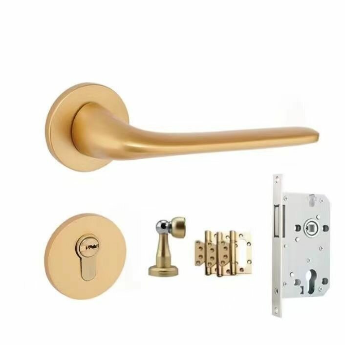 Золотой дверной замок для внутренней спальни, набор дверных замков в американском стиле, магнитный бесшумный дверной замок, ручка для деревянной двери