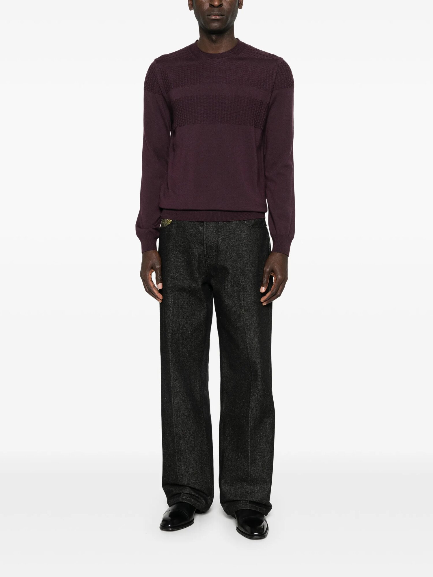 Свитер Corneliani Textured sweater, размер 54, , purple — фото 1