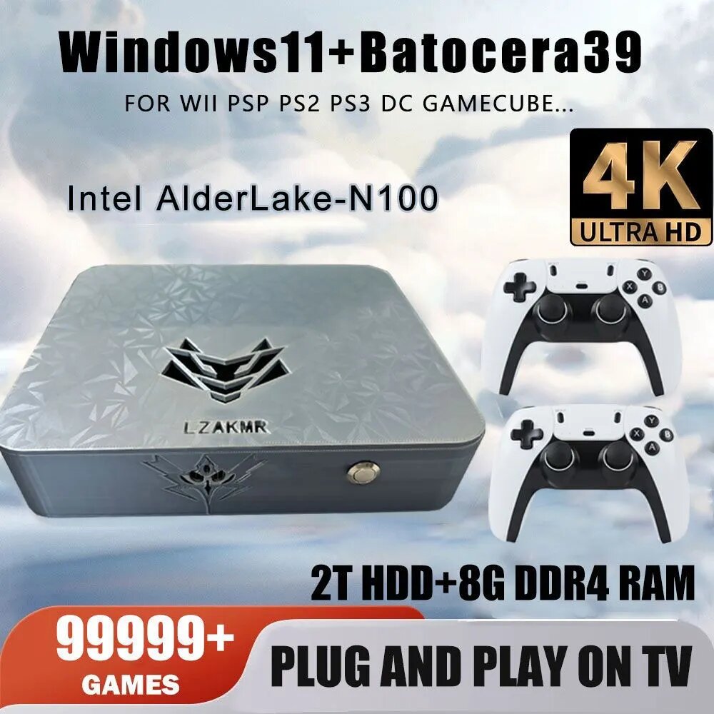 Двойная система Win11 2TB HDD NEW Upgrade AK1 Pro Game Box 99999 GAME For Switch PS2 PS3 WII SS Saturn