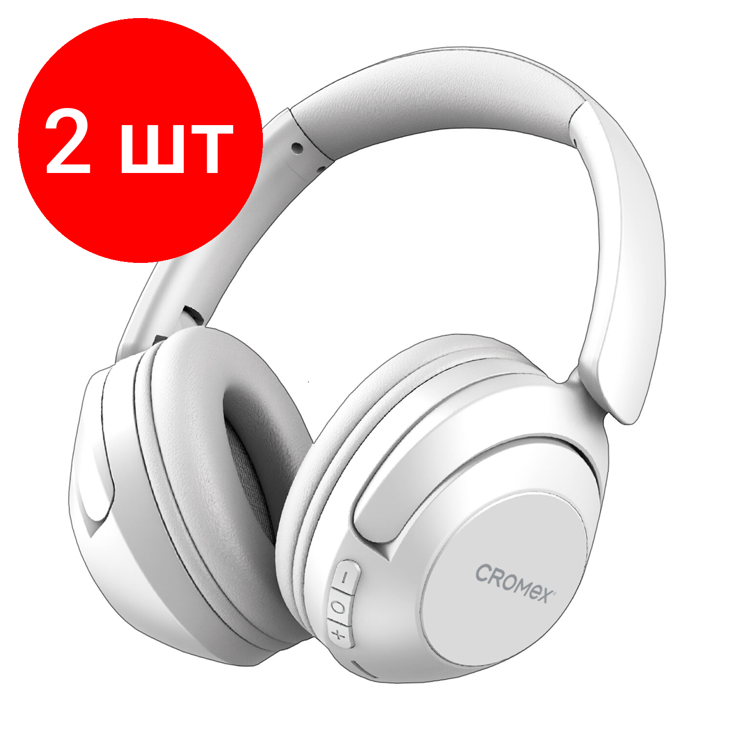 Комплект 2 шт, Наушники беспроводные полноразмерные складные раздвижные, CROMEX HP-043W, Bluetooth 5.4, 514120