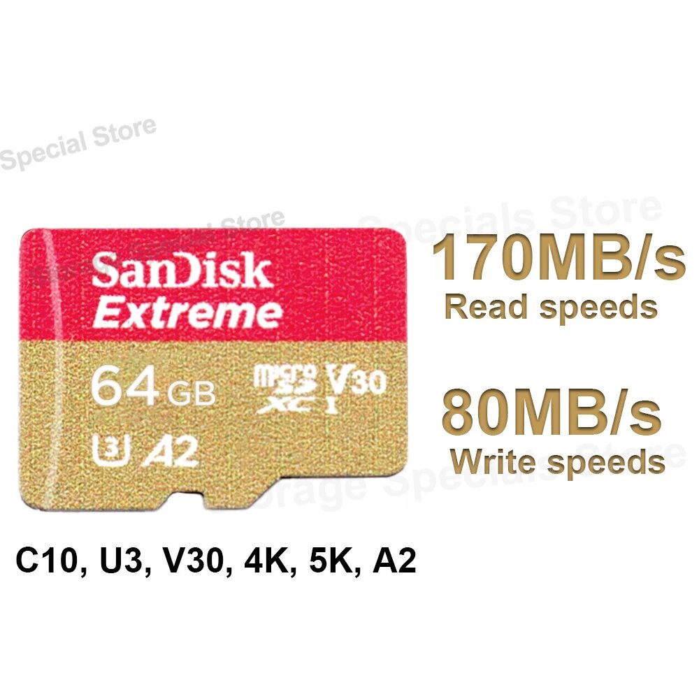 SanDisk Extreme microSDXC карта памяти 64GB-1pcs