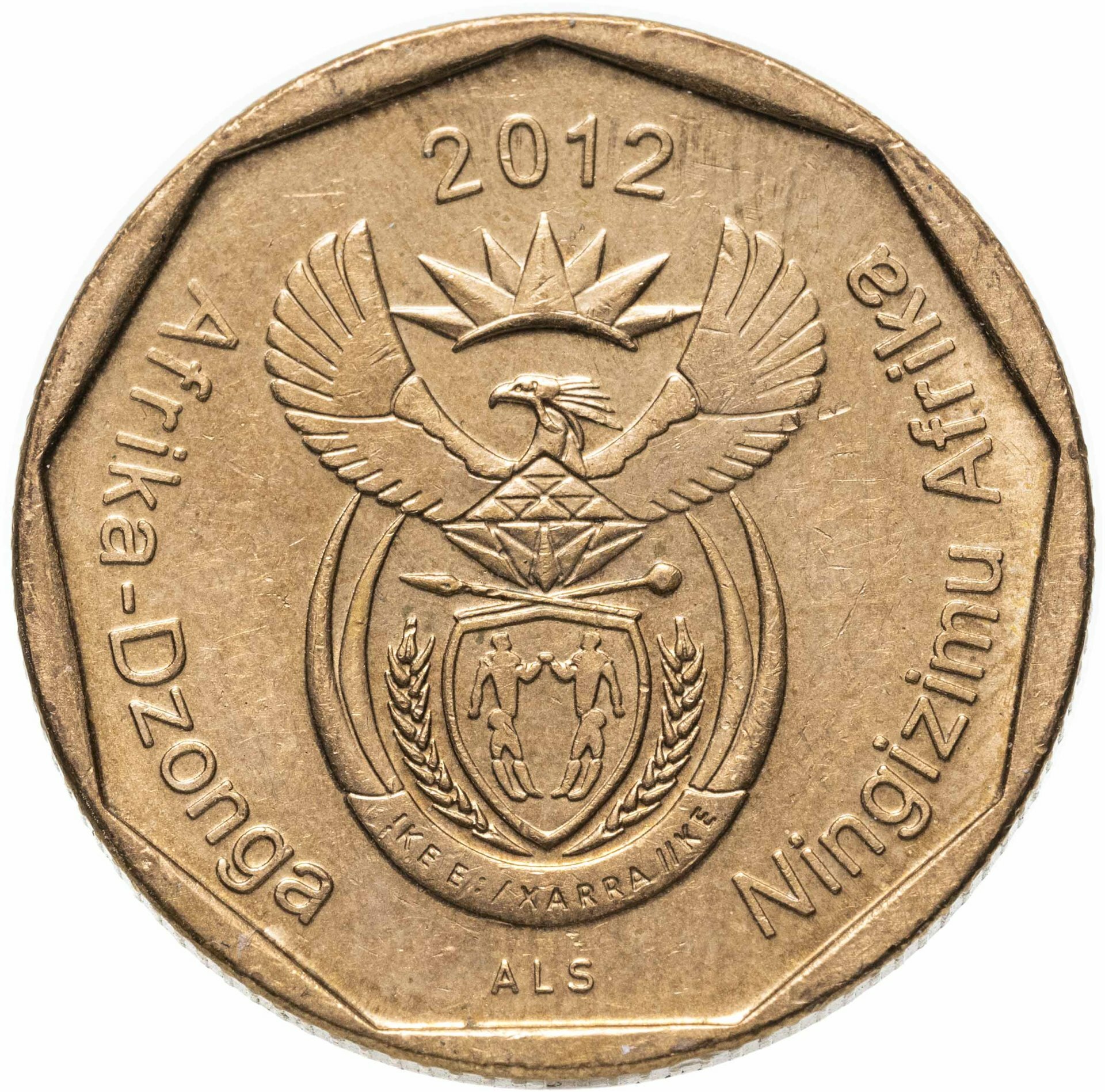 ЮАР 50 центов cents 2012, Сталь, в сохранности XF