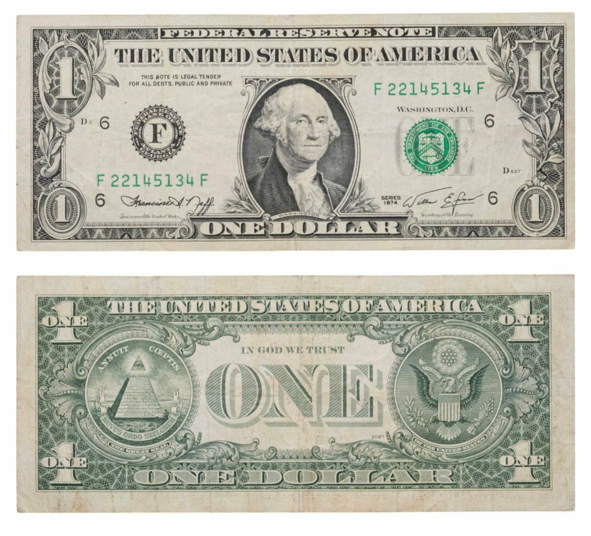 США 1 доллар 1974 года Pick 455 F-Атланта