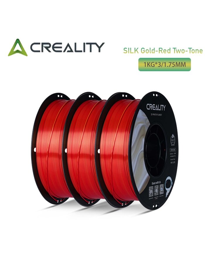 Катушка CR-Silk пластика Creality, 1,75 мм 3кг, для 3D принтеров Золотая и красная двойная линия