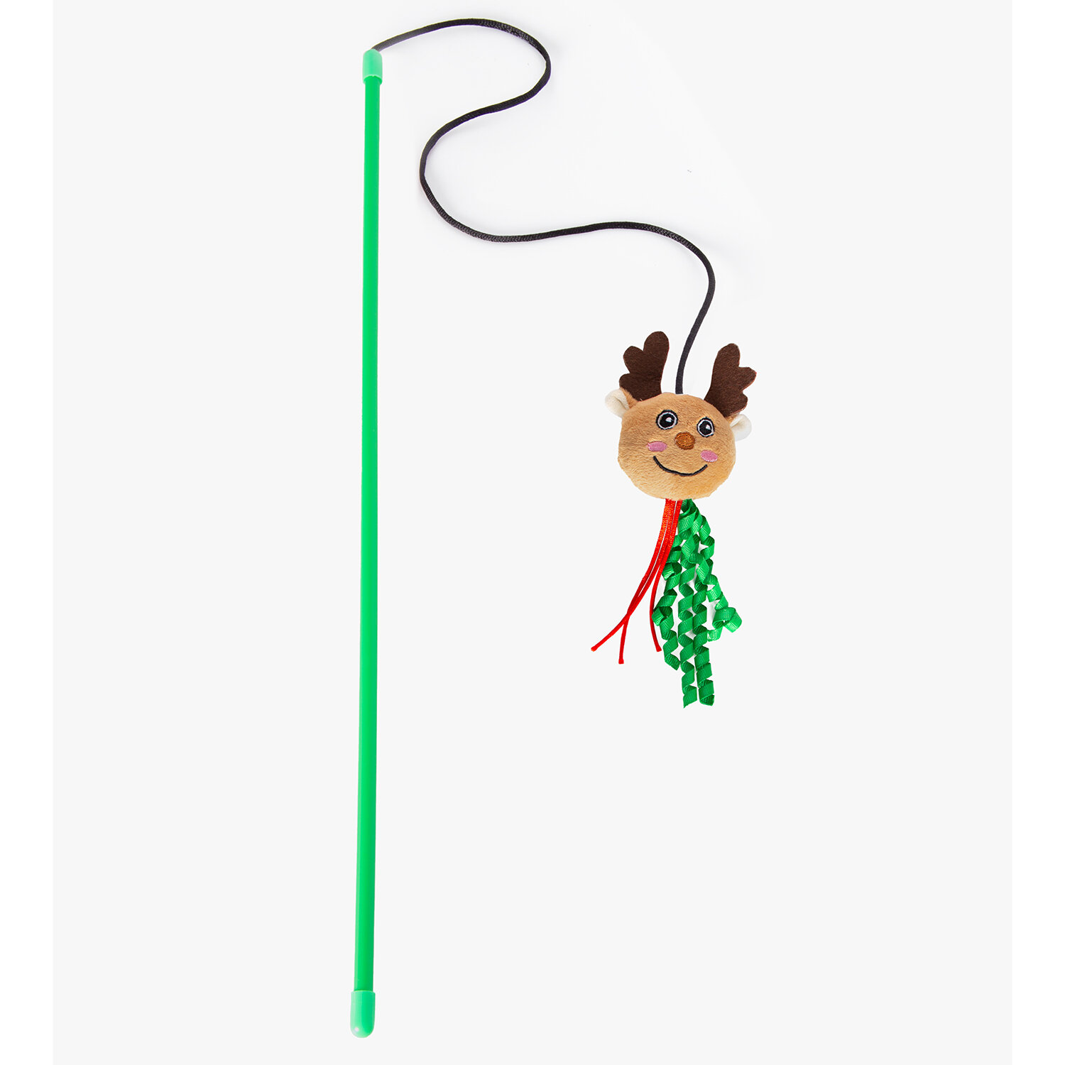 Игрушка-дразнилка Mr.Kranch для кошек Олень плюшевая с кошачьей мятой 46 см зелёная VLT-MKR341557