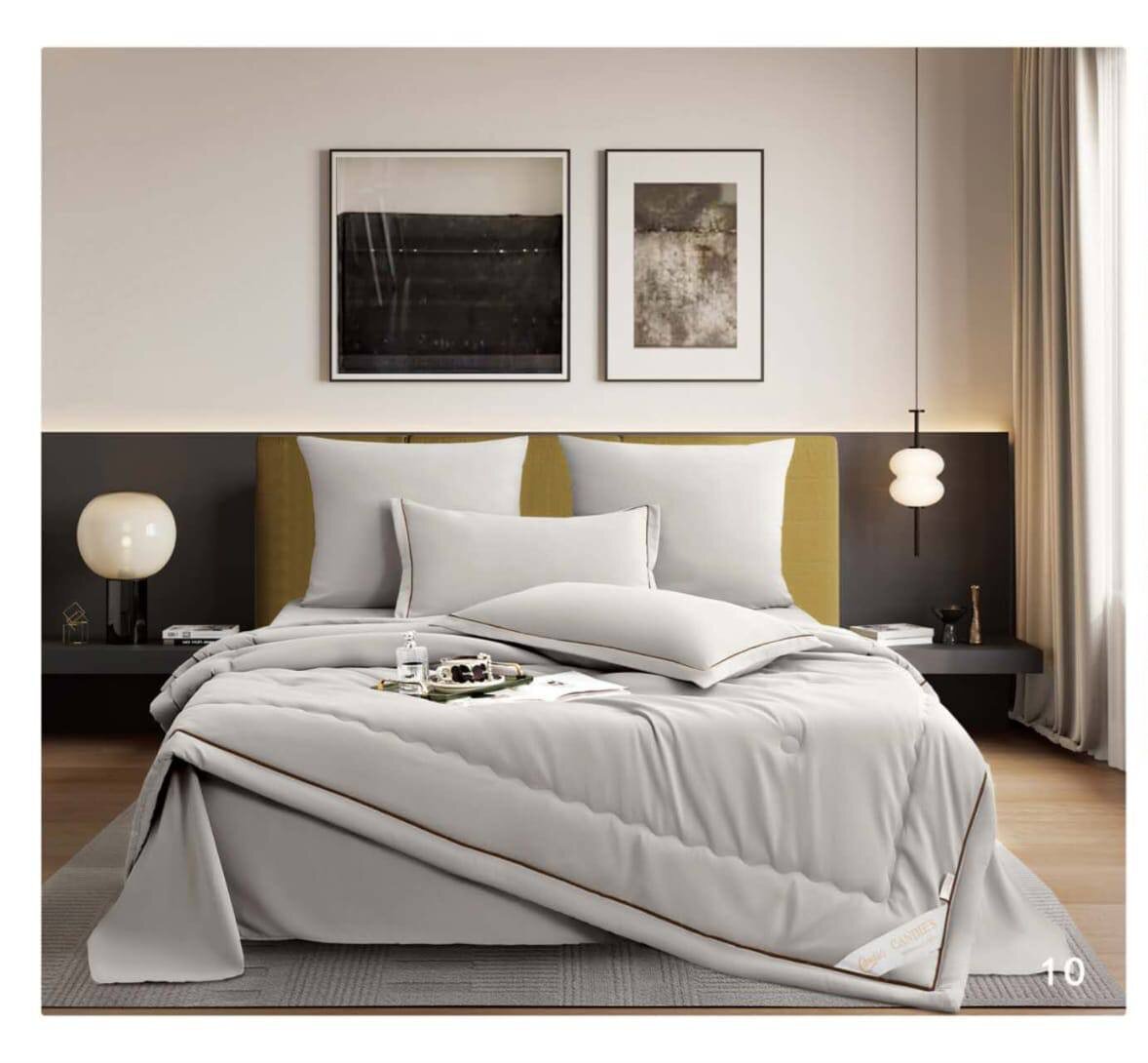 Комплект постельного белья 1.5 полуторный с одеялом бархатный Сатин с ушками