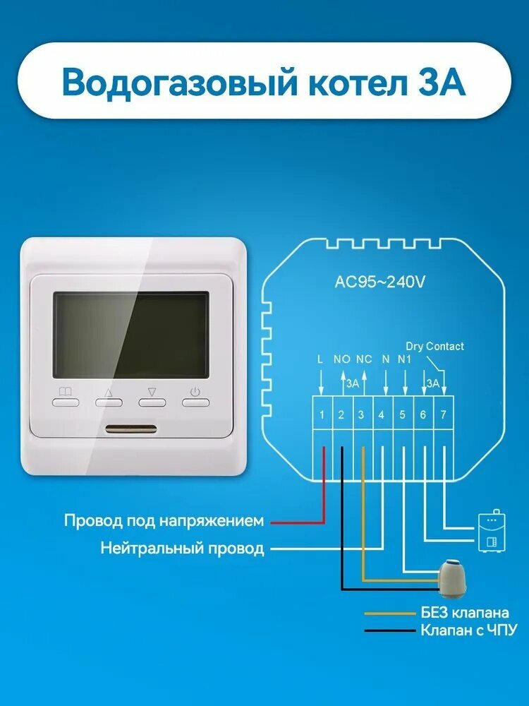 Minco heat Терморегулятор/термостат Для газового котла, белый