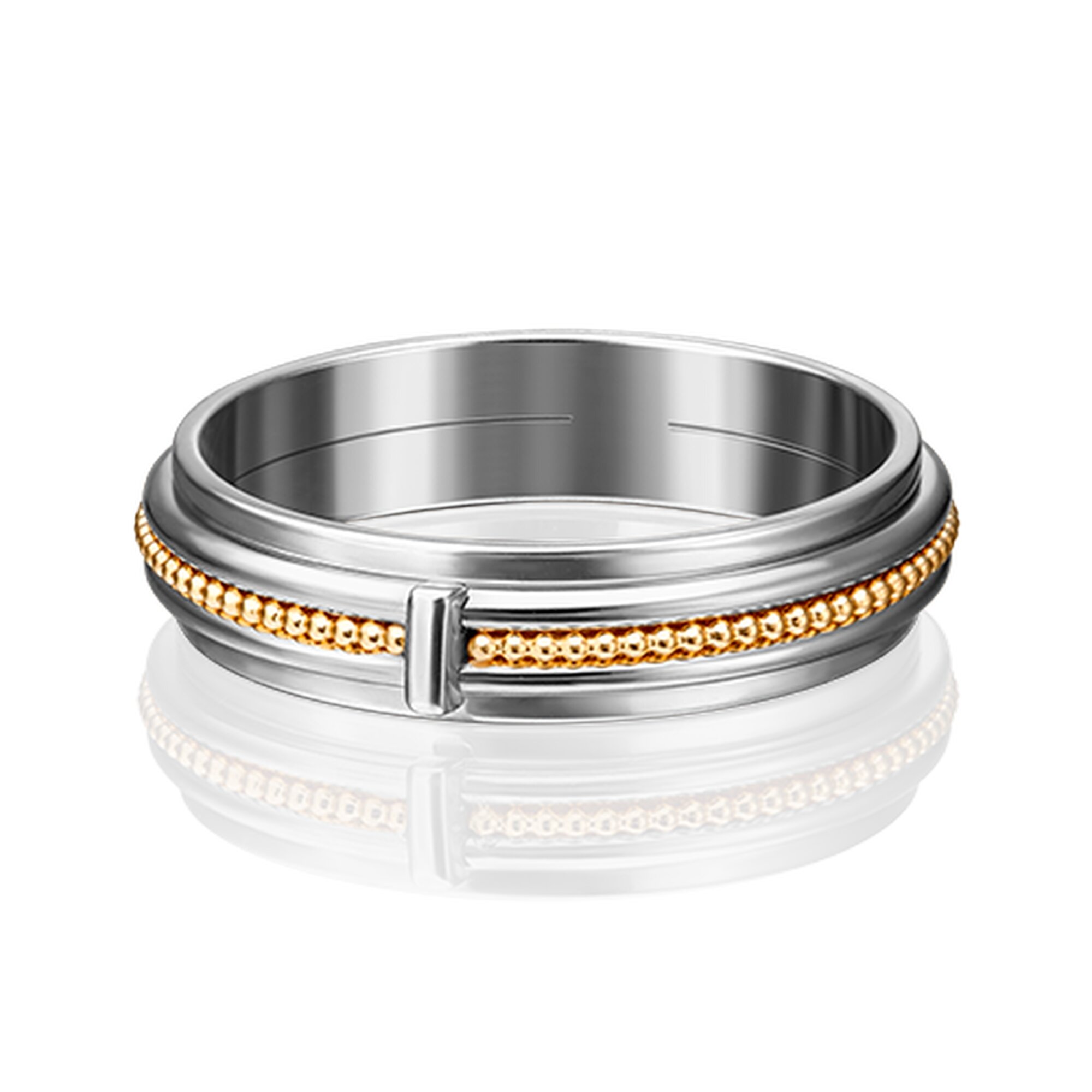 Кольцо, комбинированное золото, 585 проба