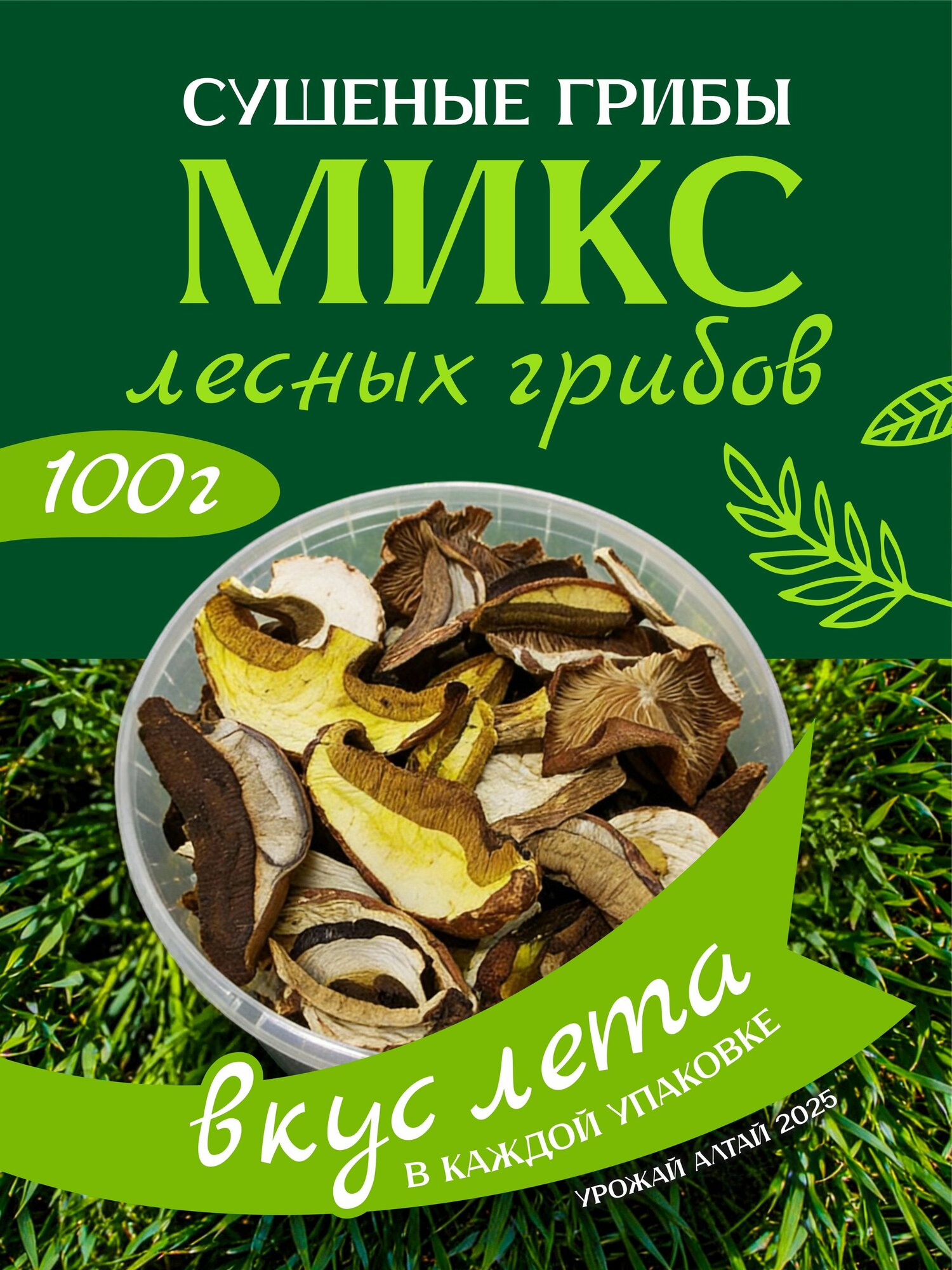 Сушеные лесные грибы микс 100 г